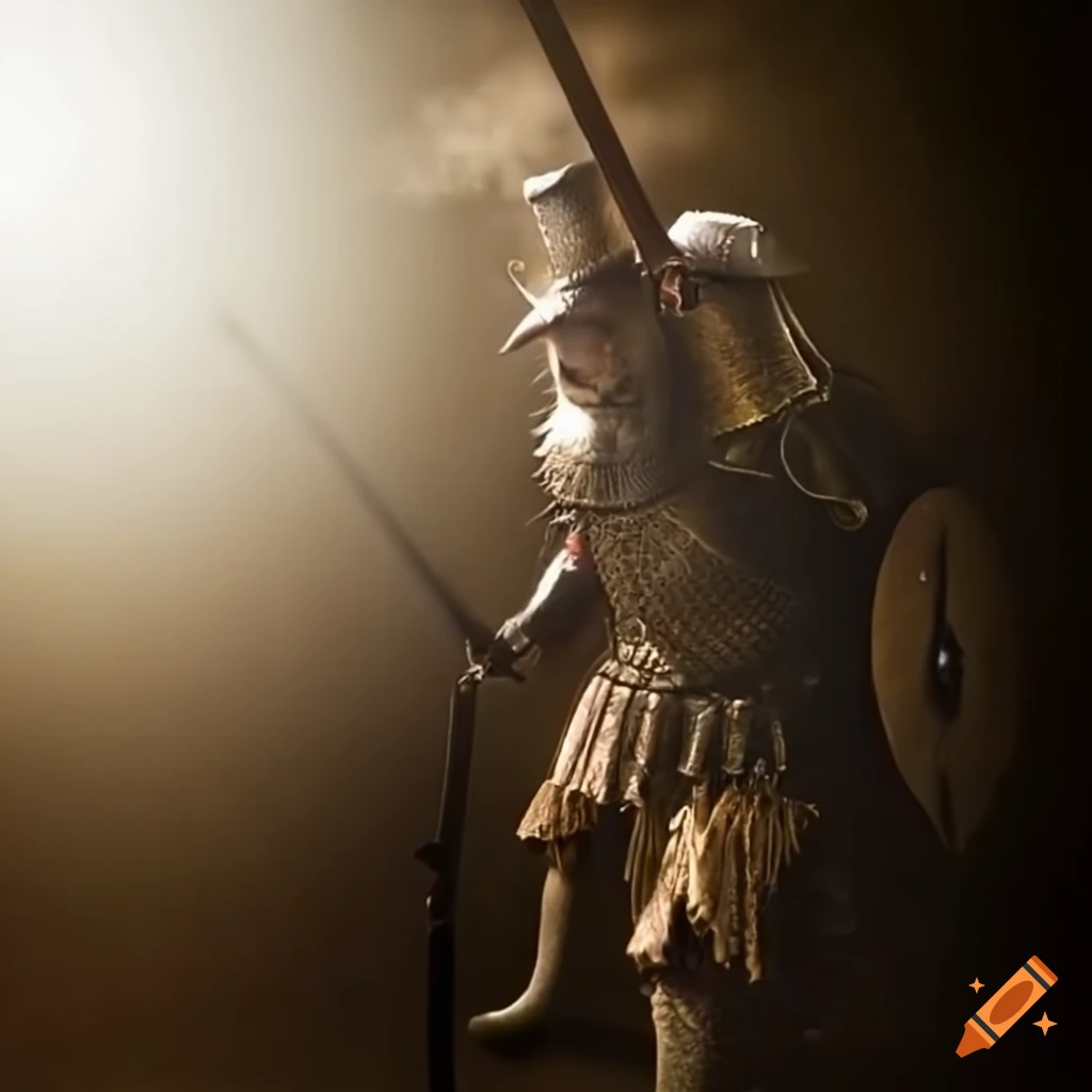 Battle-ready sheep in armor and weaponry on Craiyon