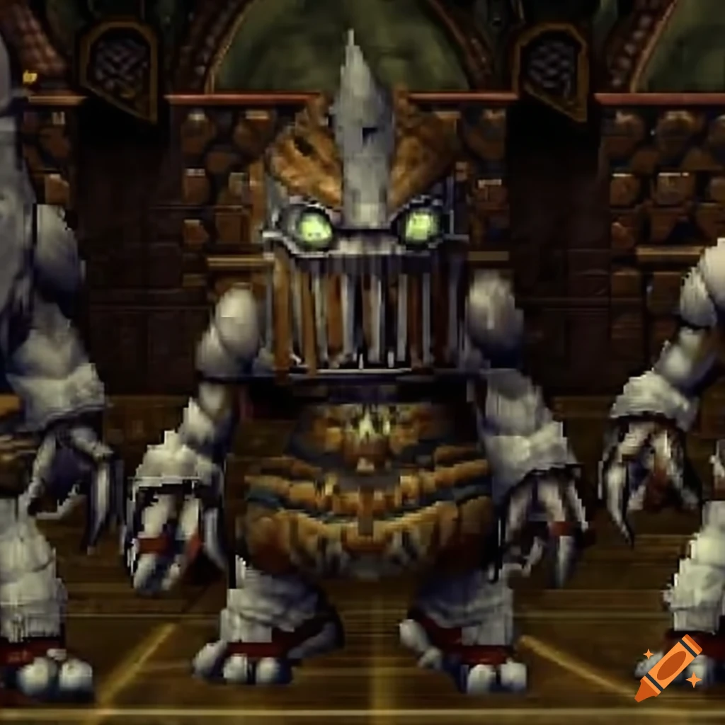 Enemy encounter in Final Fantasy IX featuring a ghoul-like cybernetic ...