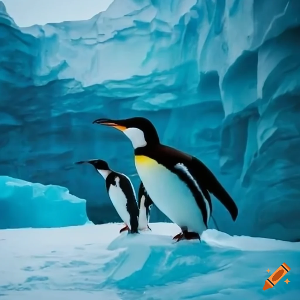 Penguins on an iceberg on Craiyon