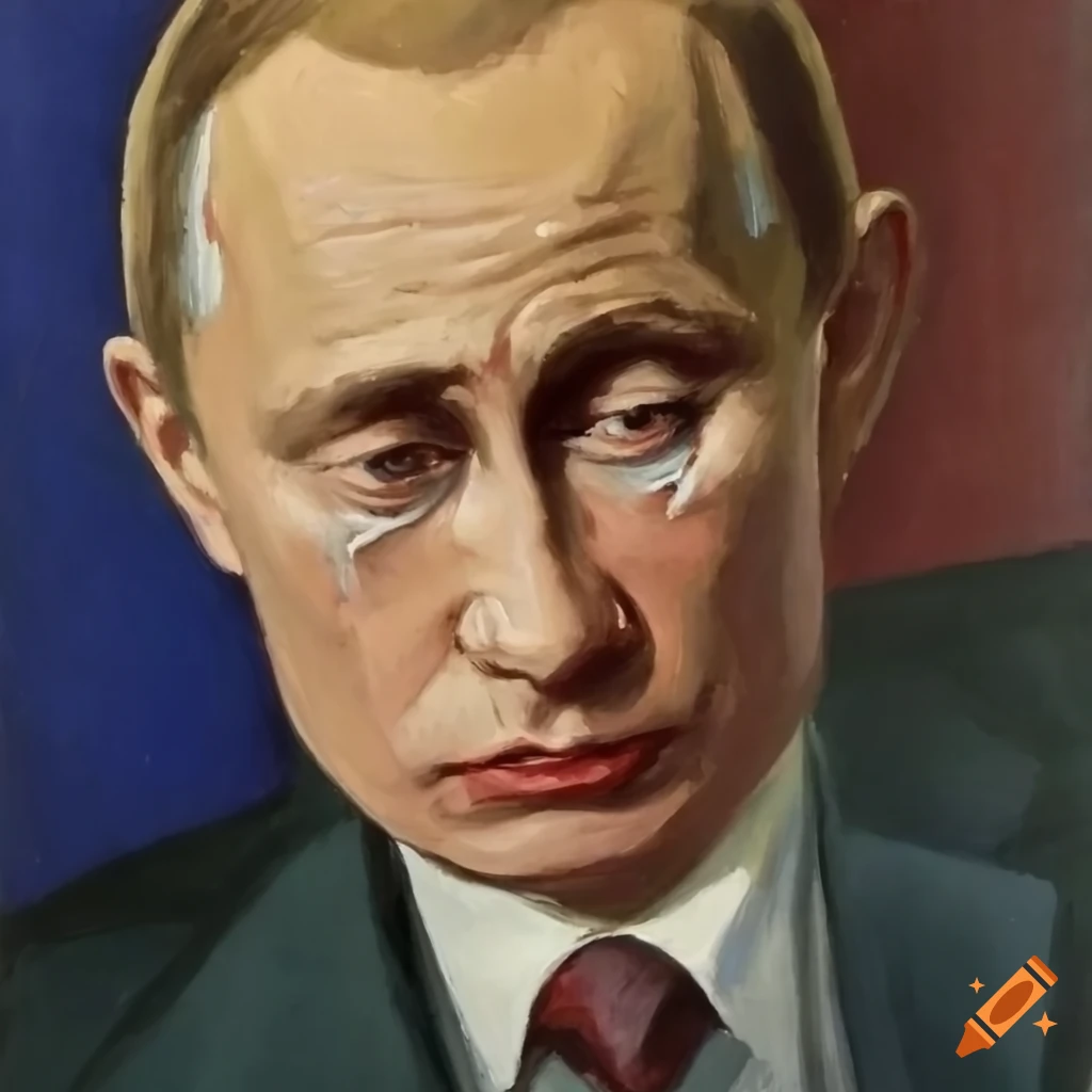 Crying Vladimir Putin in the style of Giovanni Broglin, 1950s on Craiyon