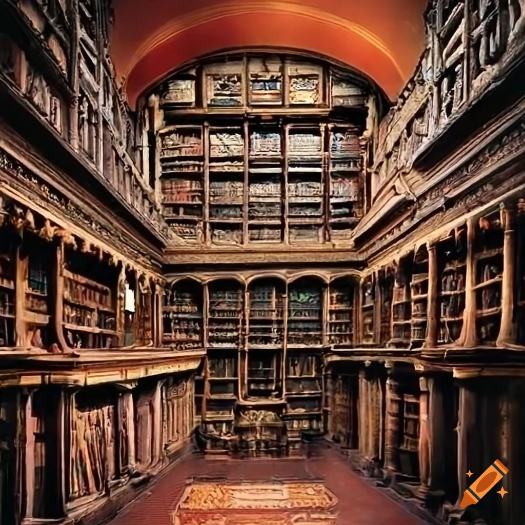 Ancient library on Craiyon