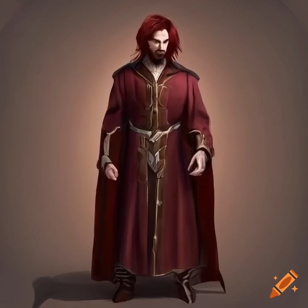 Fantasy human male master of arcane in noble robes on Craiyon