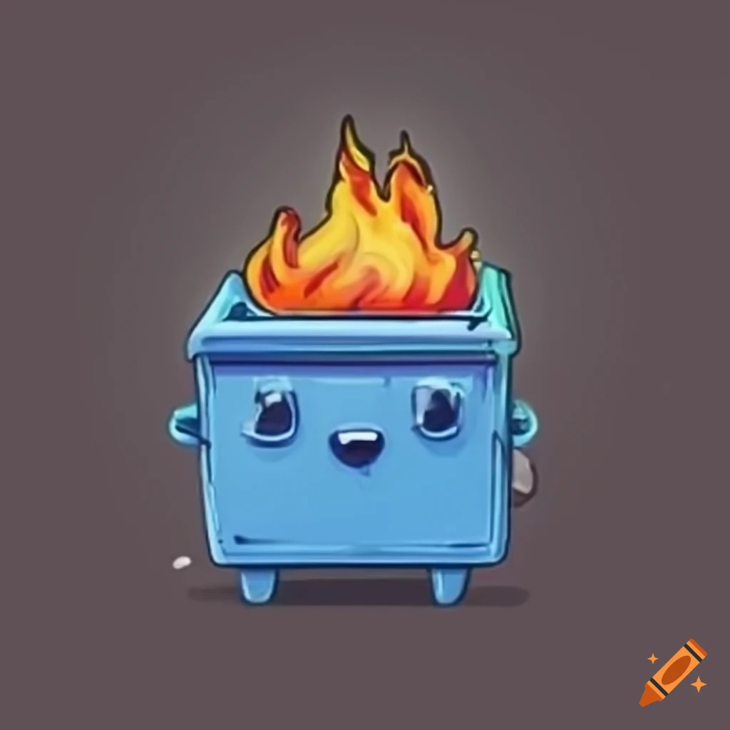 Cute dumpster fire on Craiyon