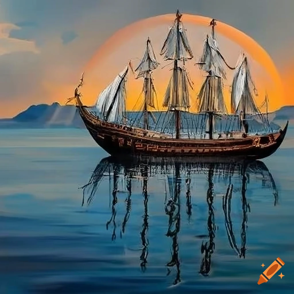 Fleet of Greek ships heading to Troy on Craiyon