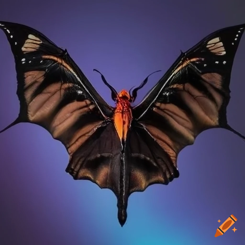 Butterfly with bat wings on Craiyon
