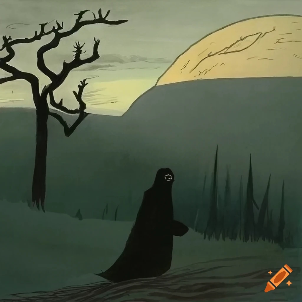 Theodor kittelsen serigraph with native salish, voodoo loa, and russian ...