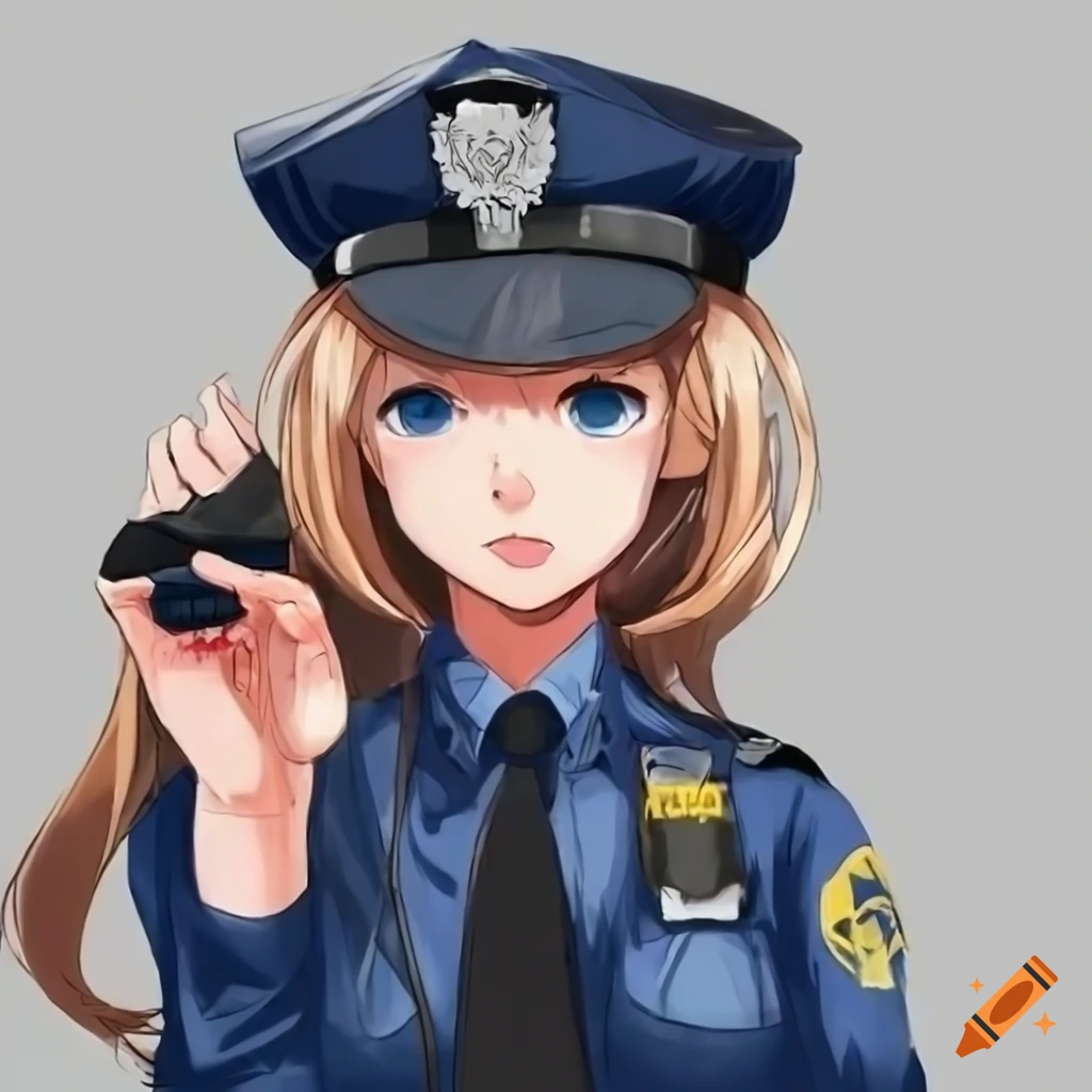 Anime police woman in scene investigation on Craiyon