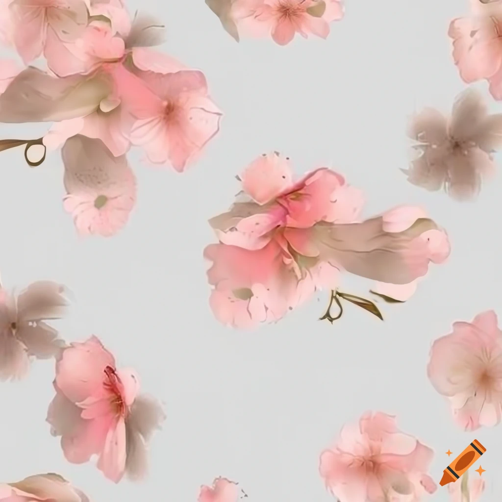 Seamless spring texture with delicate flowers on white background on ...