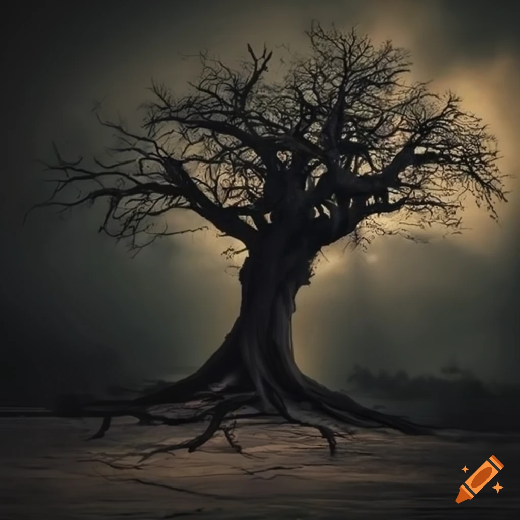 Dark tree on Craiyon