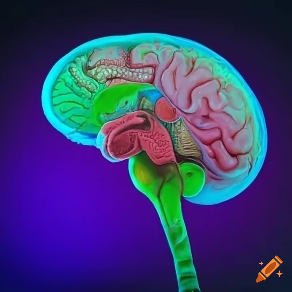 Educational illustration: child's brain cross-section with brain ...