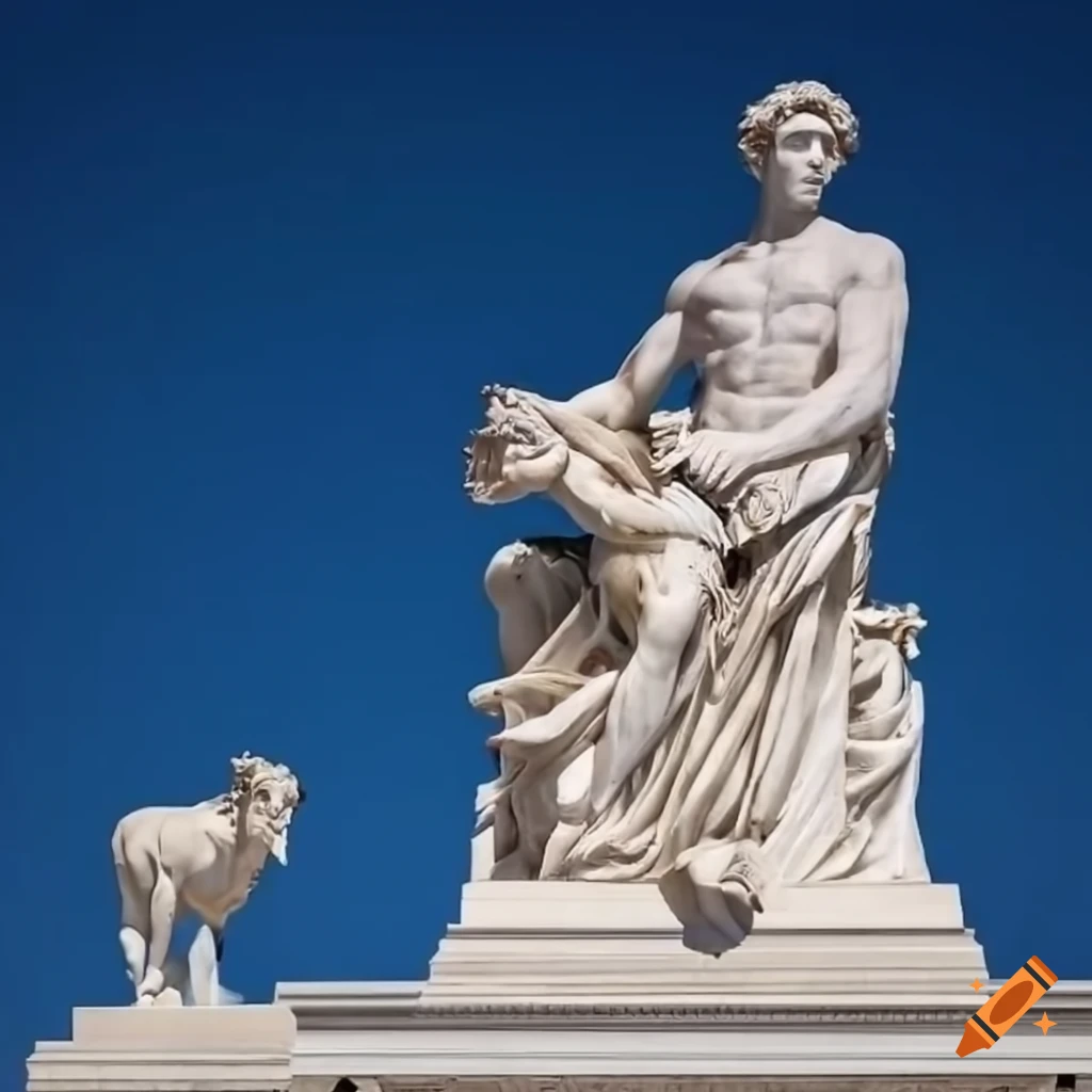 Classical monument statue in marble representing texas on Craiyon