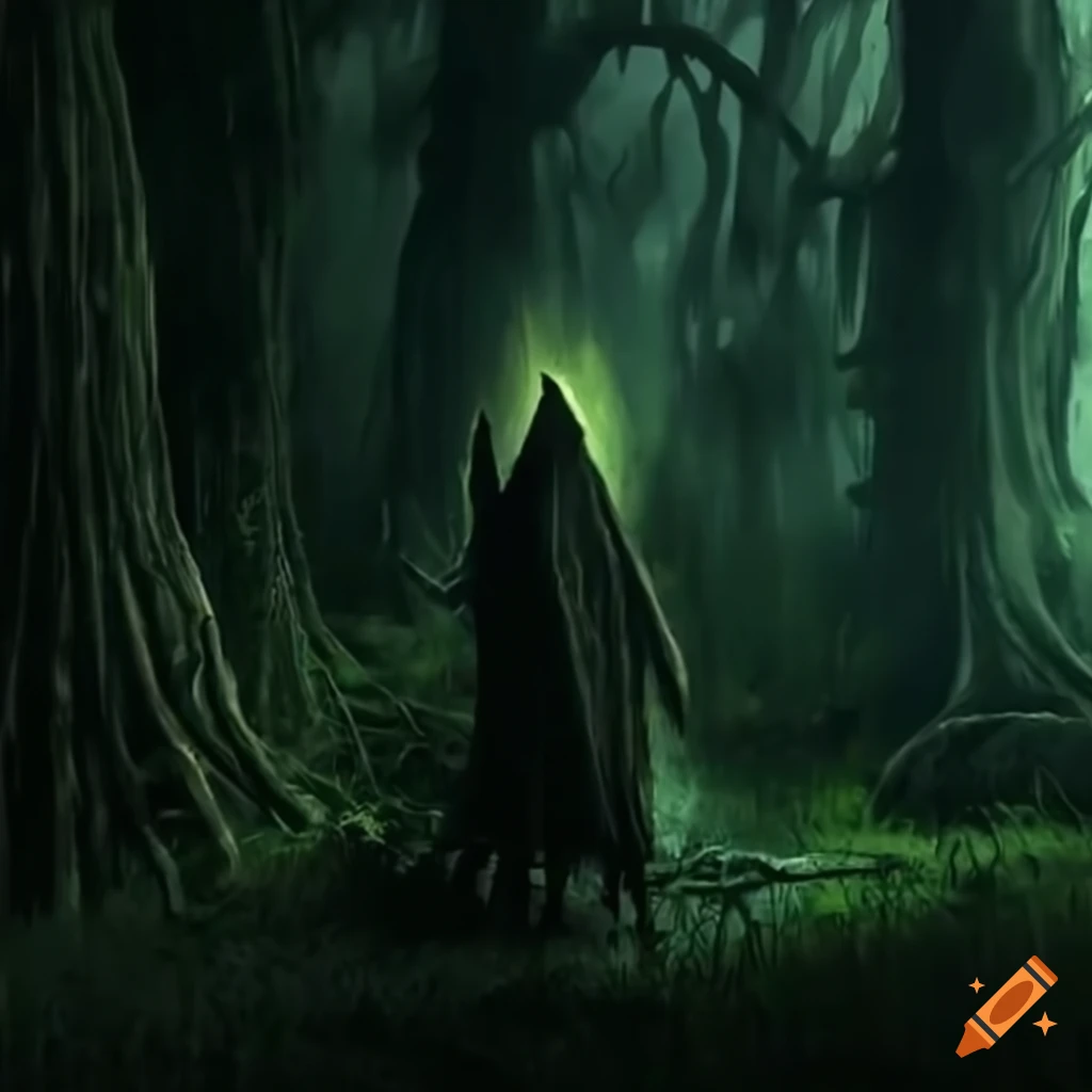 Evil spirit in eerie swamp woods on Craiyon