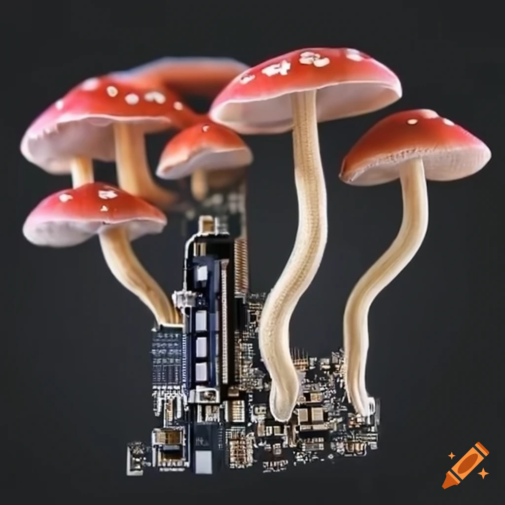 Biopunk mushroom motherboard - fungal computers innovation on Craiyon