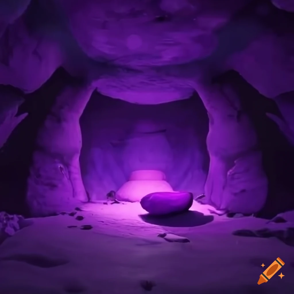 Purple cave room on Craiyon