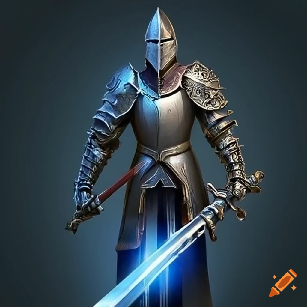 Fantasy knight holding a star sword on Craiyon