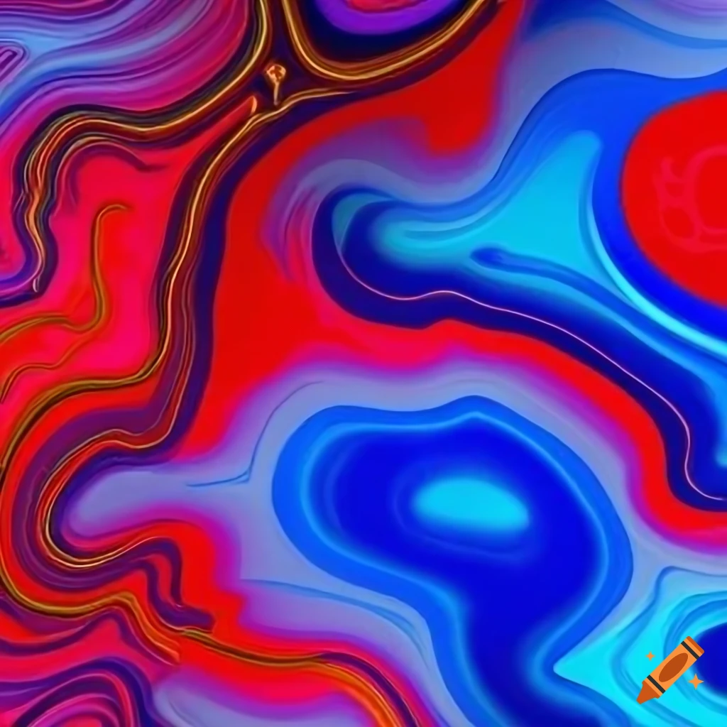 Psychedelic red, white, and blue abstract background on Craiyon