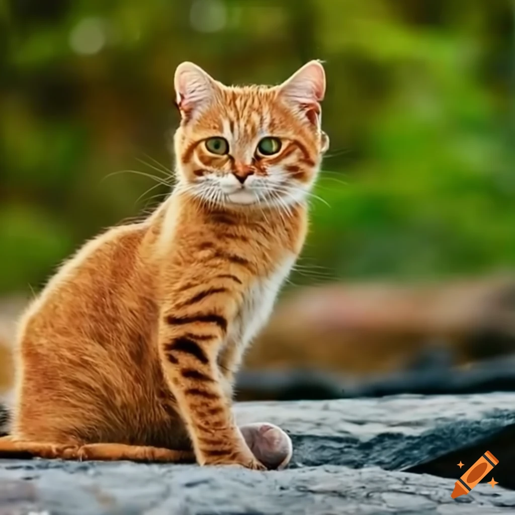 Chat roux surfant debout sur sa planche on Craiyon