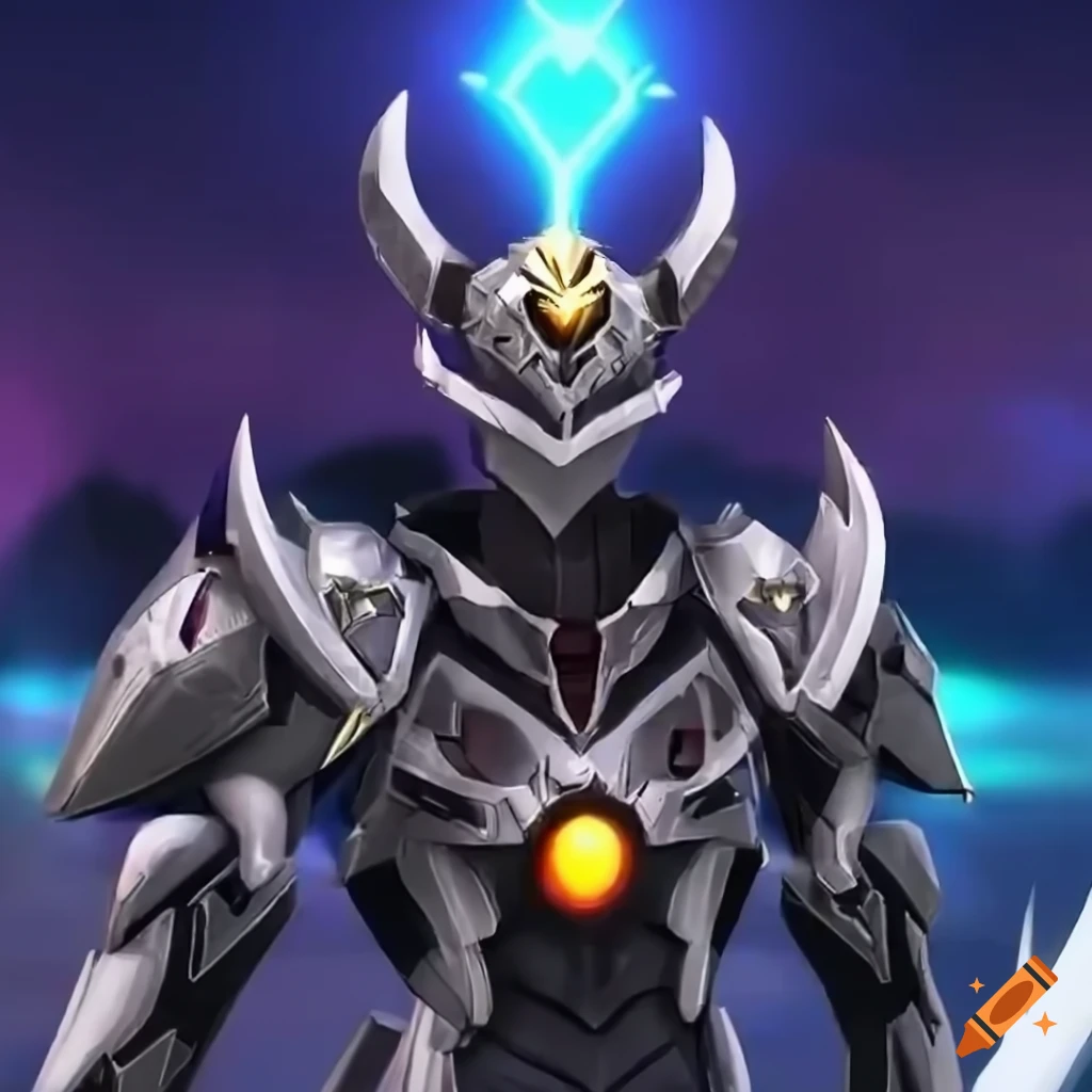 Overlord in cosmic armor with dark-energy weapons in action (CGI-Anime ...