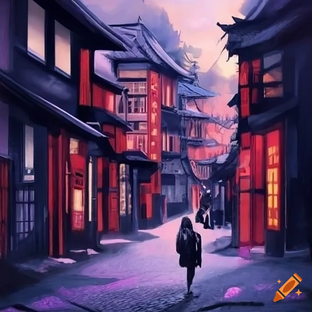 Modern japanese street on Craiyon