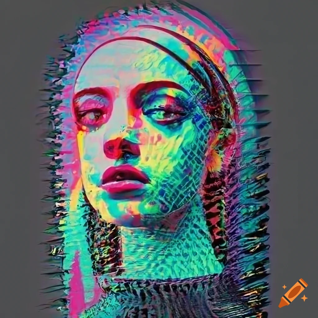 Neo-pop portrait with spraypaint and grunge aesthetic featuring vogue ...