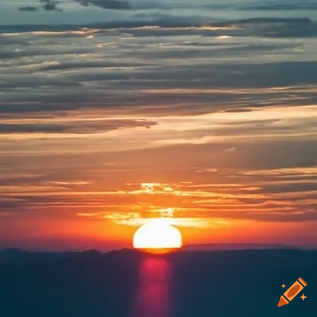 Beautiful sunset through a magnifying glass with vhs frame on Craiyon