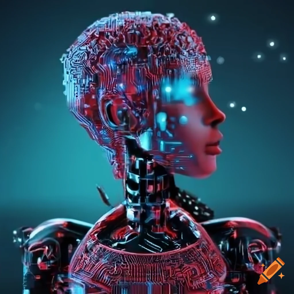 Artificial intelligence in red color on Craiyon