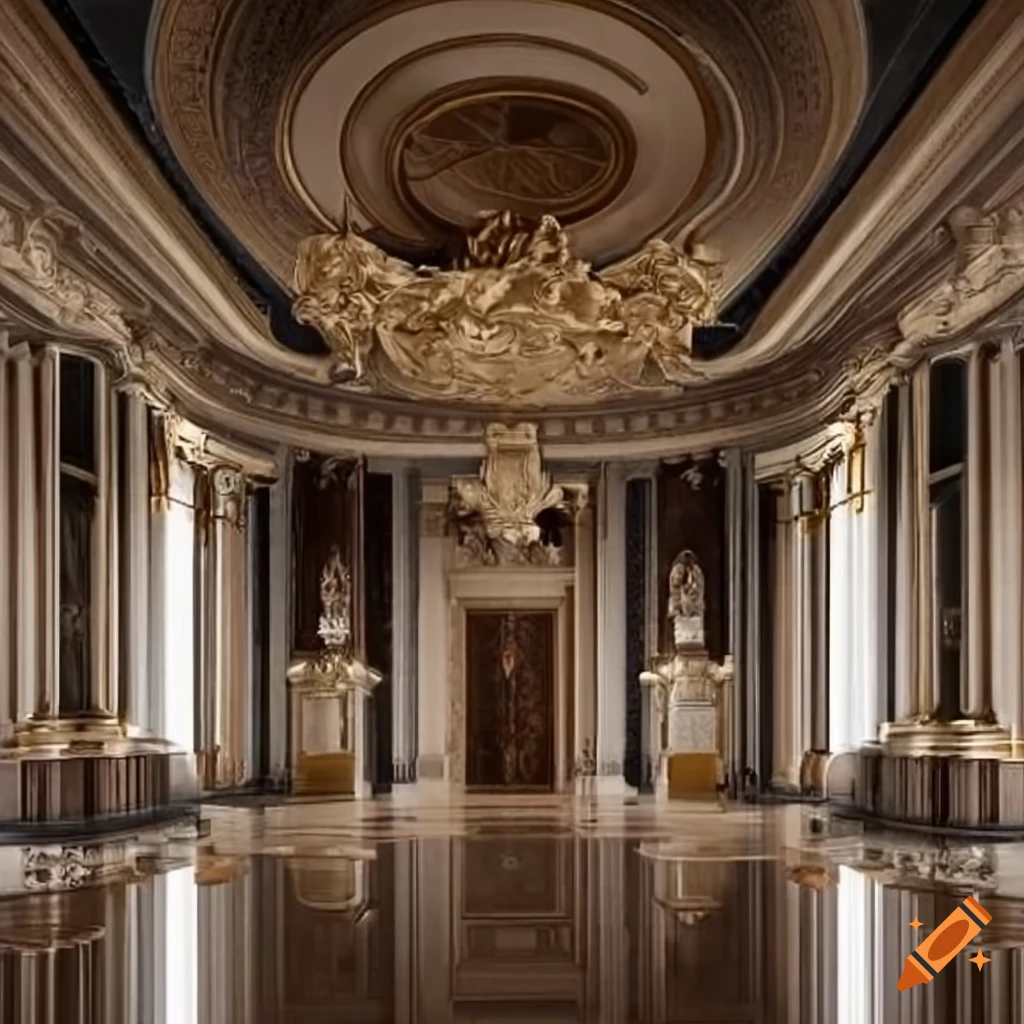 Interior of a neoclassical building on Craiyon