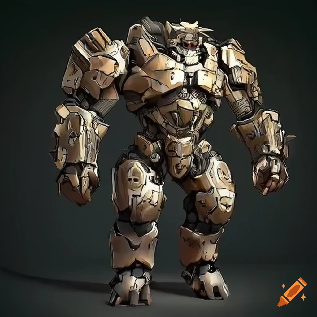 Anime mech armor designed for ogres on Craiyon