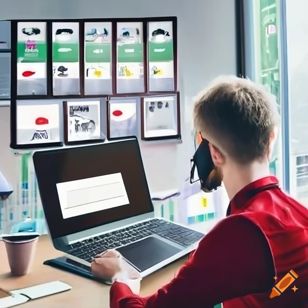 Man in modern office surrounded by monitors and technical devices on ...