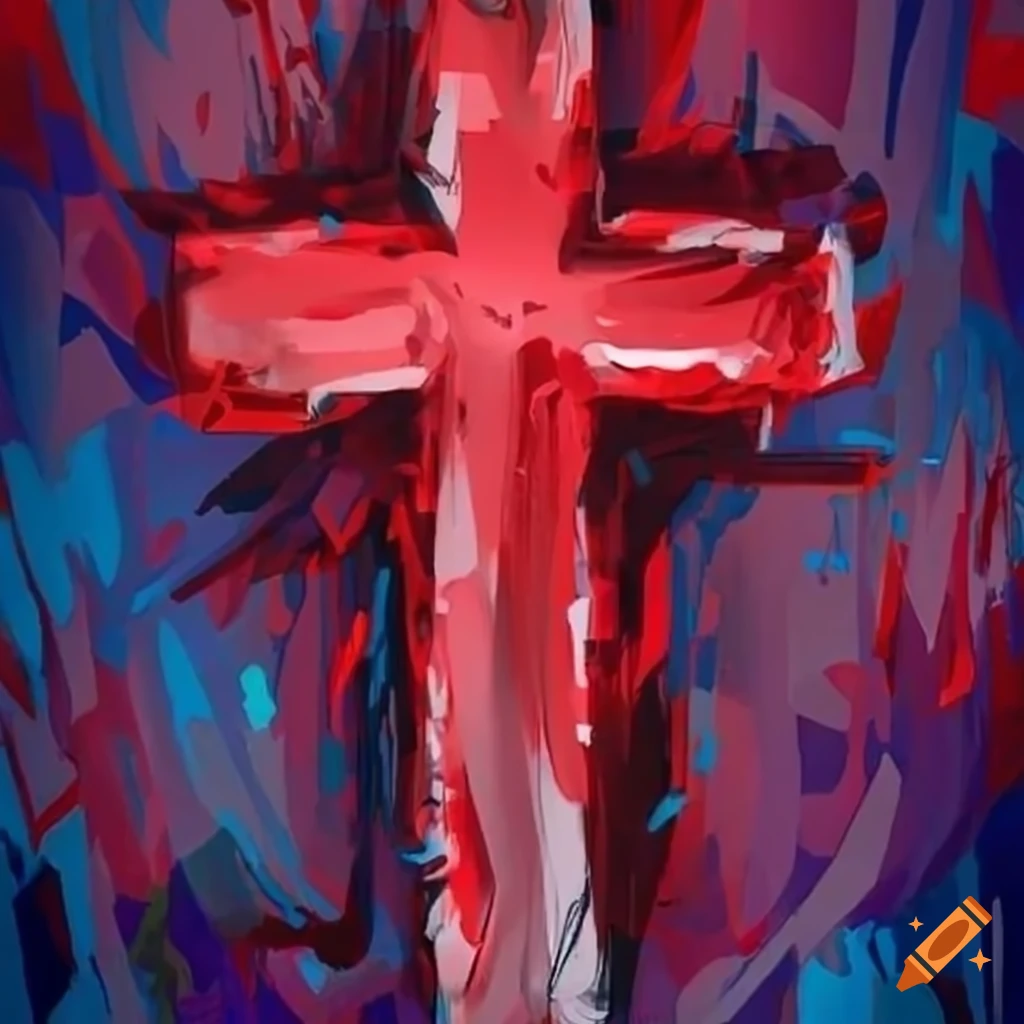 Drawing of a red cross on Craiyon