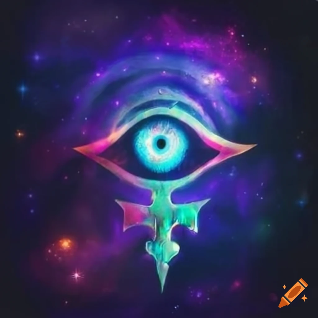 Prince symbol with eye and cosmic imagery symbolizing love and ...