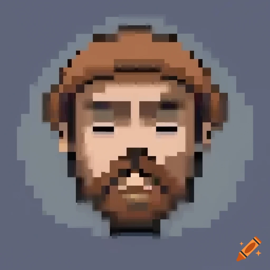 Man with a brown beard in pixel art style on Craiyon