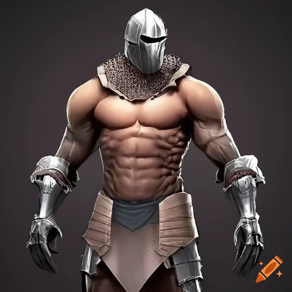 Muscular knight in armor on Craiyon