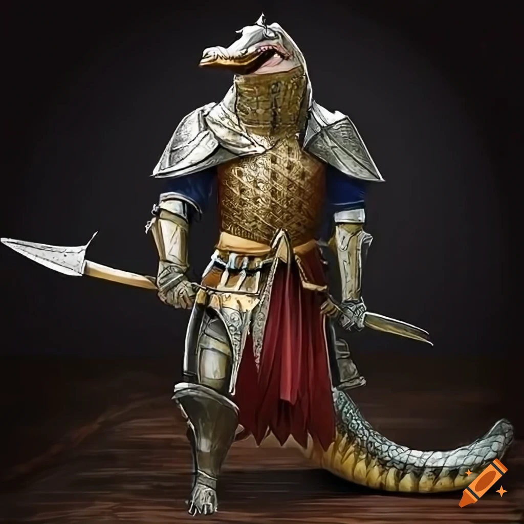 Alligator knight on Craiyon
