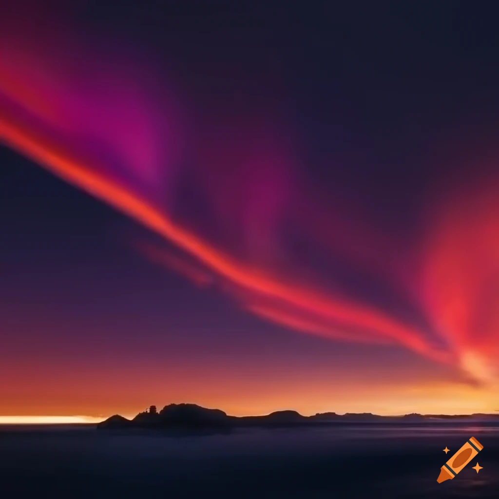 Ultra wide hyperrealistic sunset view on Craiyon