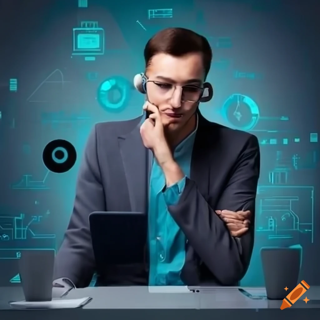 Business customer contemplating business opportunities with ai ...