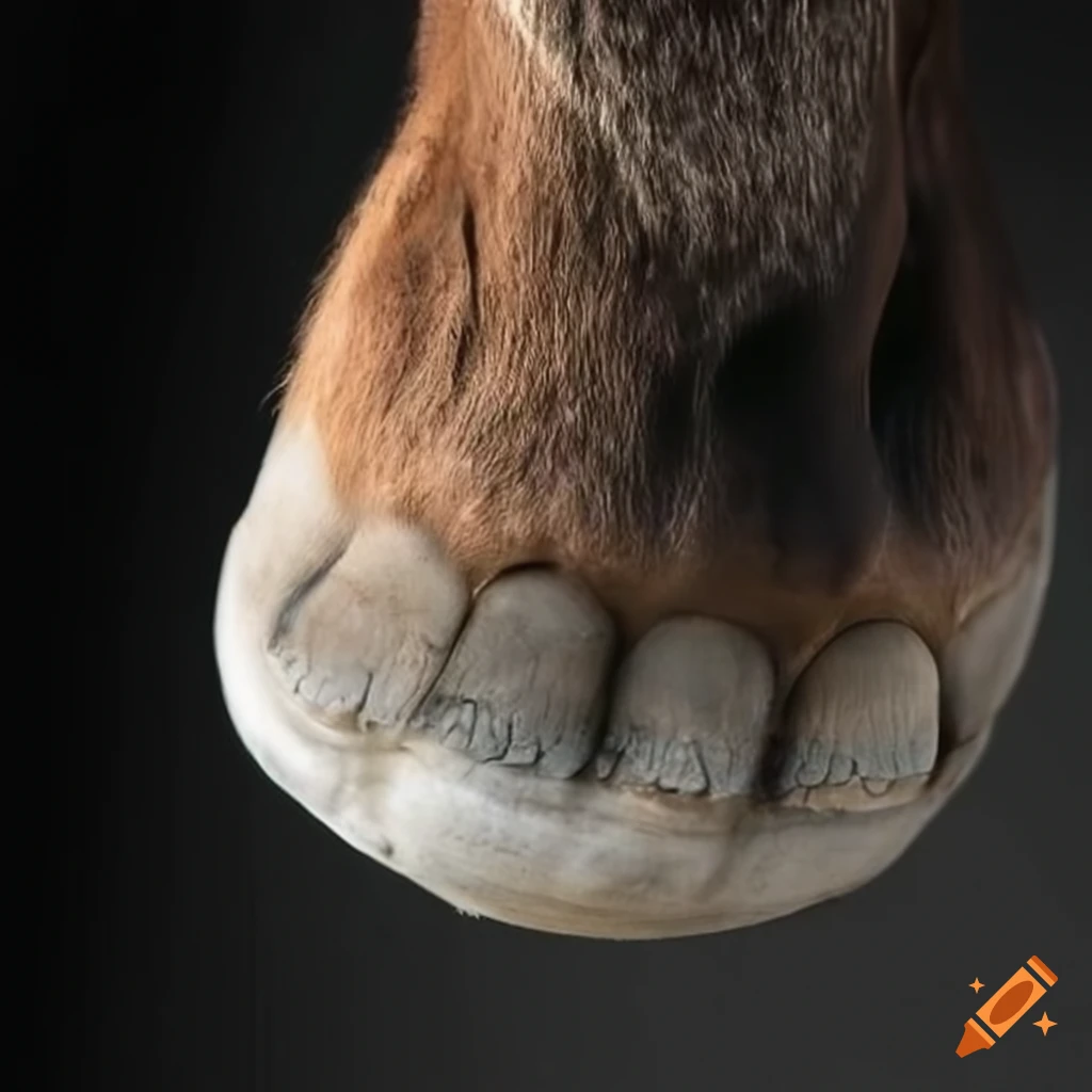 Close-up of a horse hoof in lateral view on Craiyon