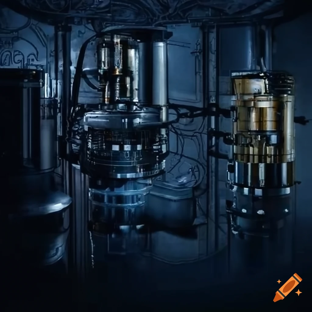 Schematic diagram of nuclear power plant with industrial valve on Craiyon