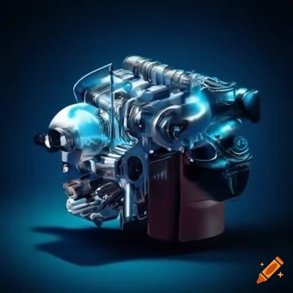 Car engine in the future on Craiyon