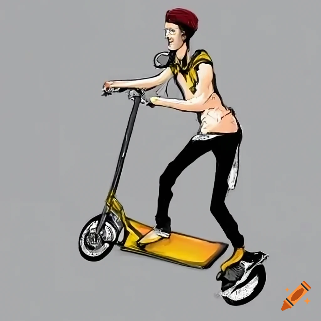 Freestyle scootering on Craiyon