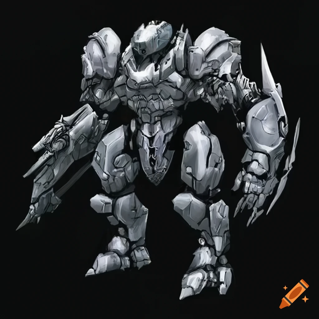 Anime mech armor with a demonic theme on Craiyon