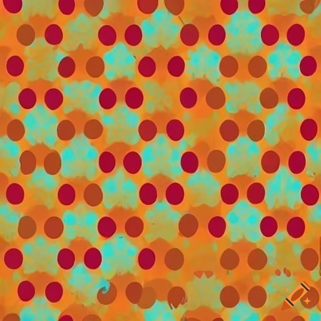 Atomic-inspired starburst pattern in turquoise, orange, and mustard ...