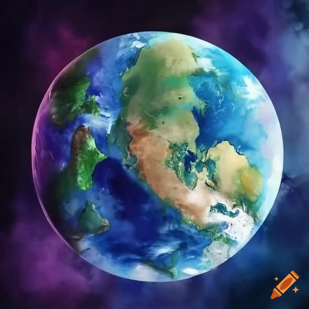 Earth floating in an empty void on Craiyon