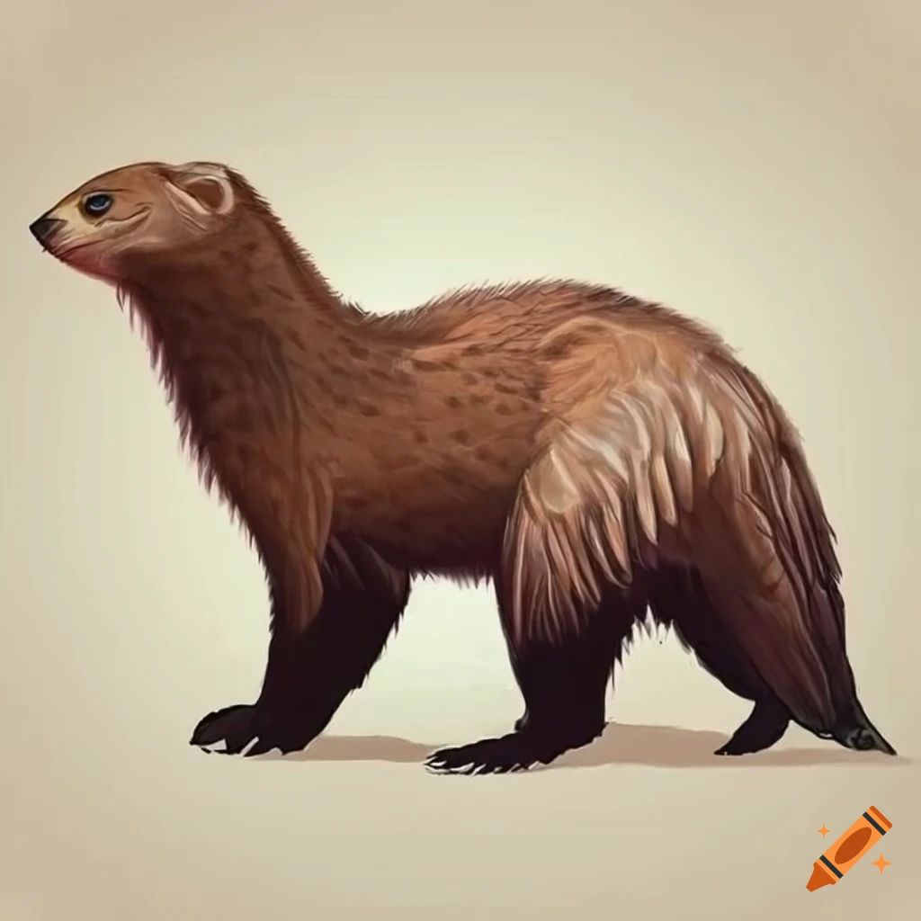 Realistic sketch of a fisher animal showcasing its body shape on Craiyon