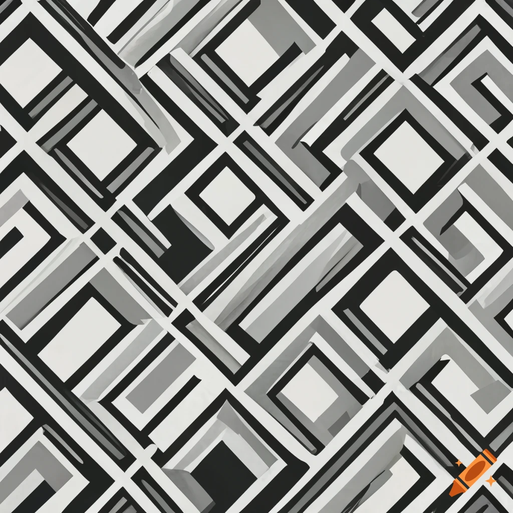 Modern contemporary black and white pattern design on Craiyon