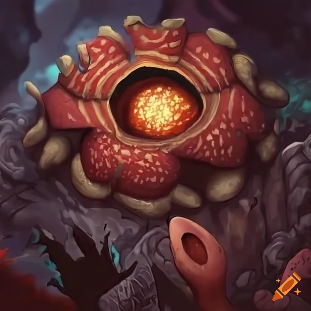 Corrupted rafflesia blossoms under the sun in a fantasy setting on Craiyon