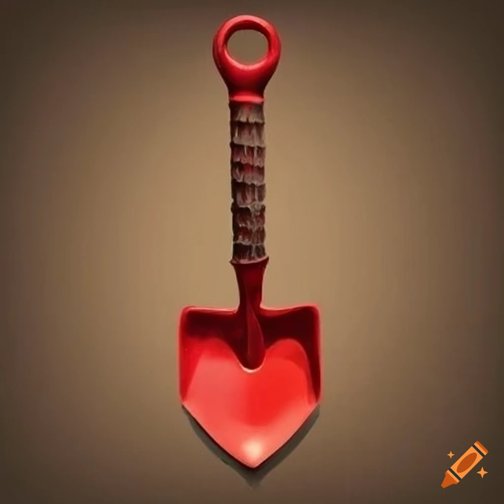 Halloween themed ornate red shovel on Craiyon