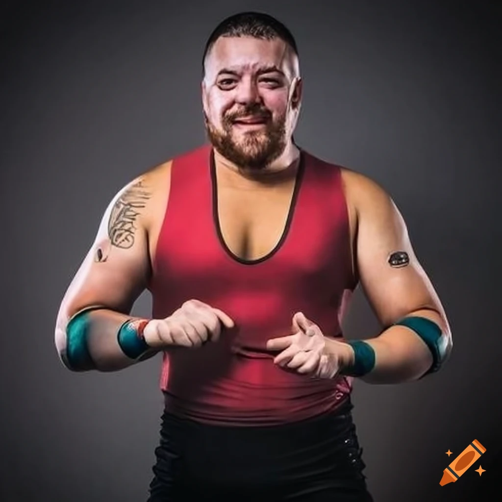 Local talent wrestler in colorful pose on Craiyon