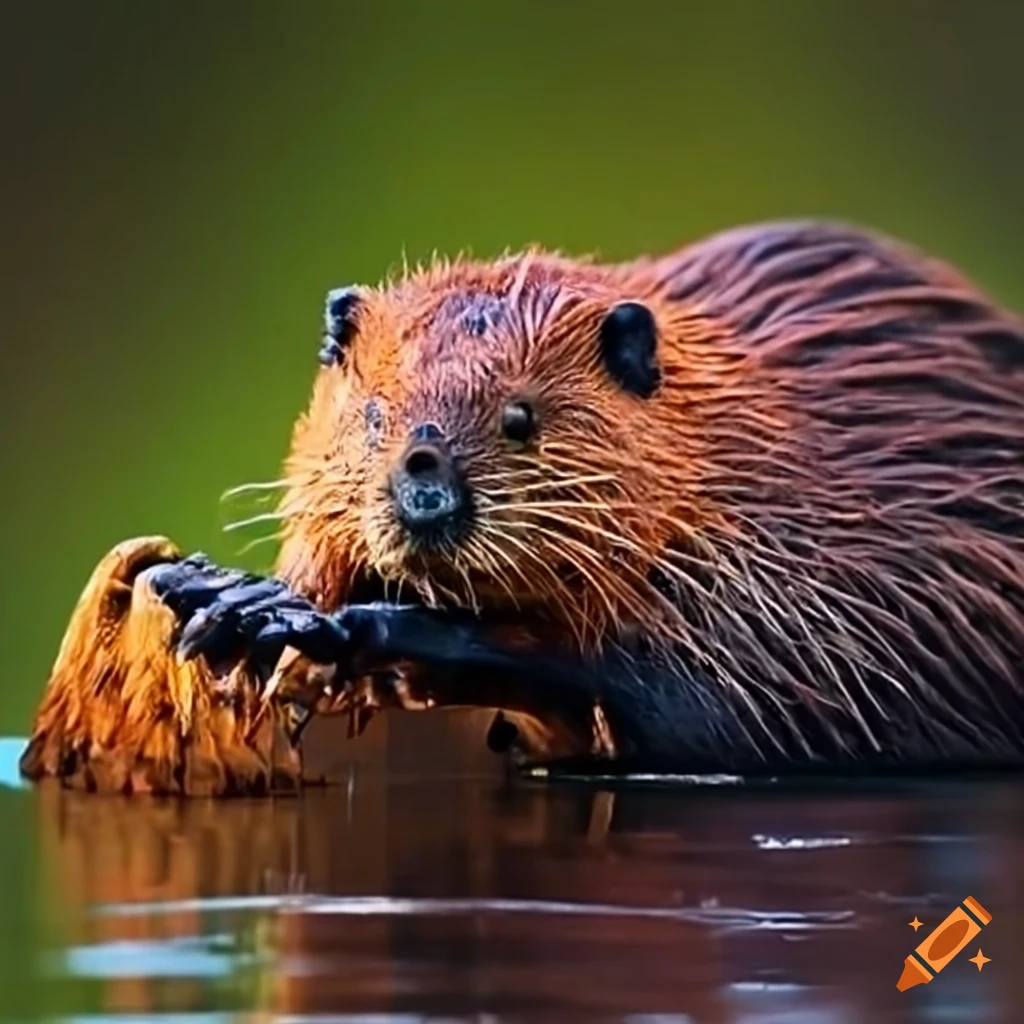 Beavers building a dam on Craiyon