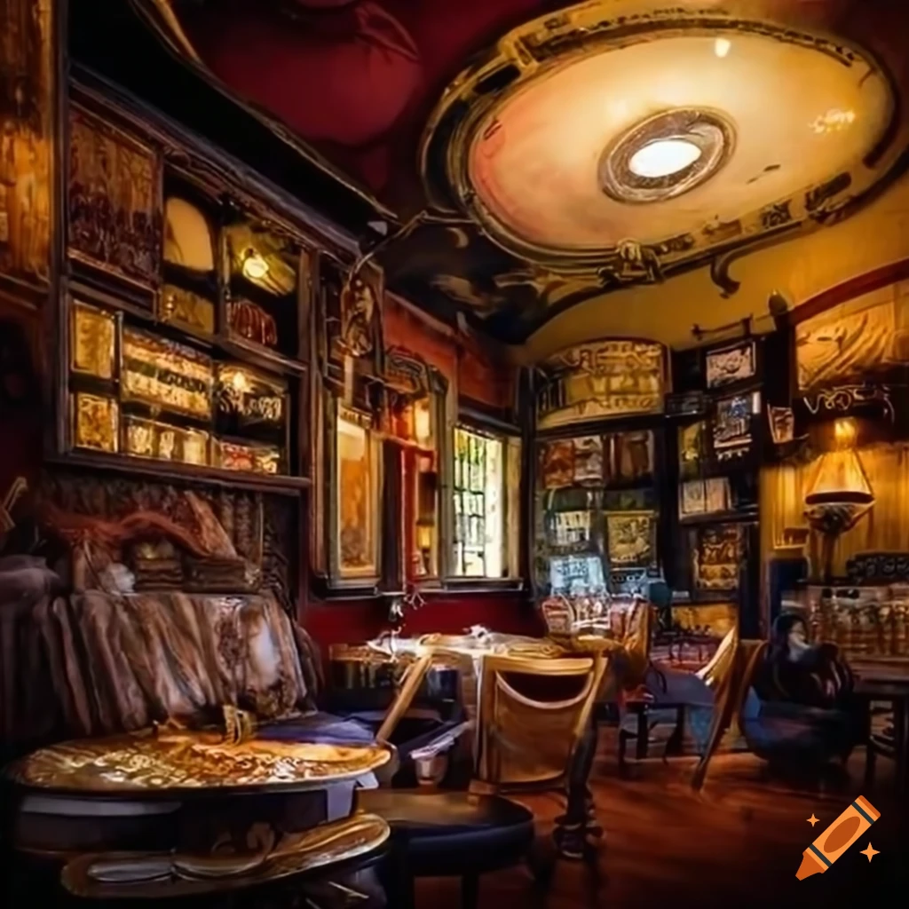 Time traveler themed café on Craiyon